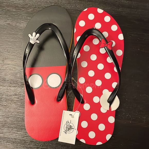 Disney | Shoes | Disney Parks Mickey Minnie Mouse Flip Flop Sandals ...